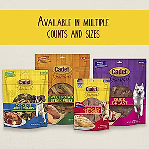 Cadet Gourmet Triple Chews Pork Hide, Sweet Potato, & Chicken Dog Treats - Healthy Dog Treats for Small & Large Dogs - Inspected & Tested in USA (6 Count)