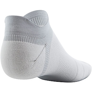 Under Armour Adult ArmourDry Run Lite No Show Tab Socks, 3-Pairs, White/Halo Gray, Large