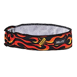 Ergodyne Chill-Its 6605 Black/Red Hi Cool/Terry Cloth Stand Alone Sweatband - 12429 [PRICE is per EACH]