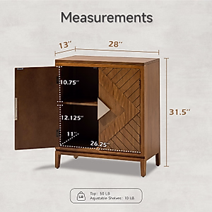 COZAYH Farmhouse Storage Cabinet Accent Sideboard Wood Buffet Cabinet with 2-Door for Living Room, Hallway, Bedroom, Dining Room