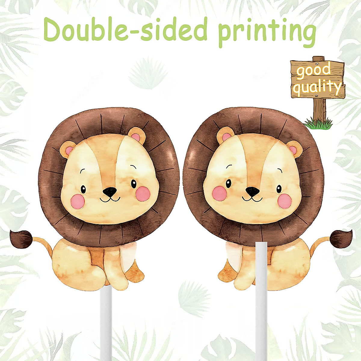 24pcs Jungle Animals Party Cupcake Toppers Decorations Jungle Safari Animal Theme Party Supplies for Zoo Wild Animal Birthday Party Baby Shower Supplies