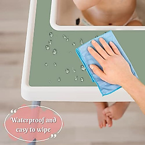 Kalovin High Chair Placemat for IKEA Antilop Baby High Chair, Silicone Placemats, High Chair Tray Finger Foods Placemat for Babies, Toddlers (Sage)