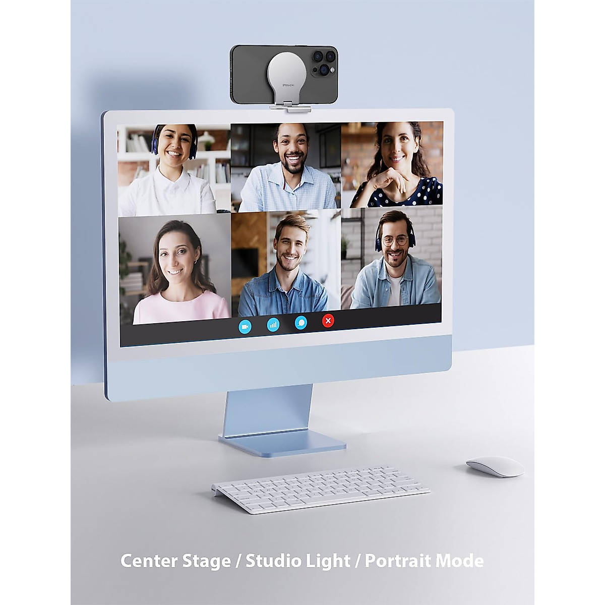 Stouchi Continuity Camera Mount for iMac, Desktop Monitor Compatible iPhone Webcam Mount with Mag-Safe