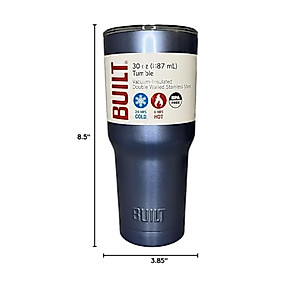 Built 30 Ounce Vacuum-Insulated Double Walled Stainless Steel Tumblr Harbor Blue
