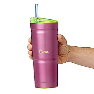 Bubba Envy S Vacuum-Insulated Stainless Steel Tumbler with Lid and Straw, 24oz Reusable Iced Coffee or Water Cup, BPA-Free Travel Tumbler, Paradise Purple