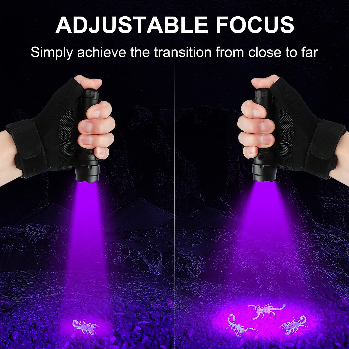 ULTRAFIRE UV Flashlight 395-405 nm Led Blacklight for Curing UV Glue, Leak Detector, Pet Urine Stain