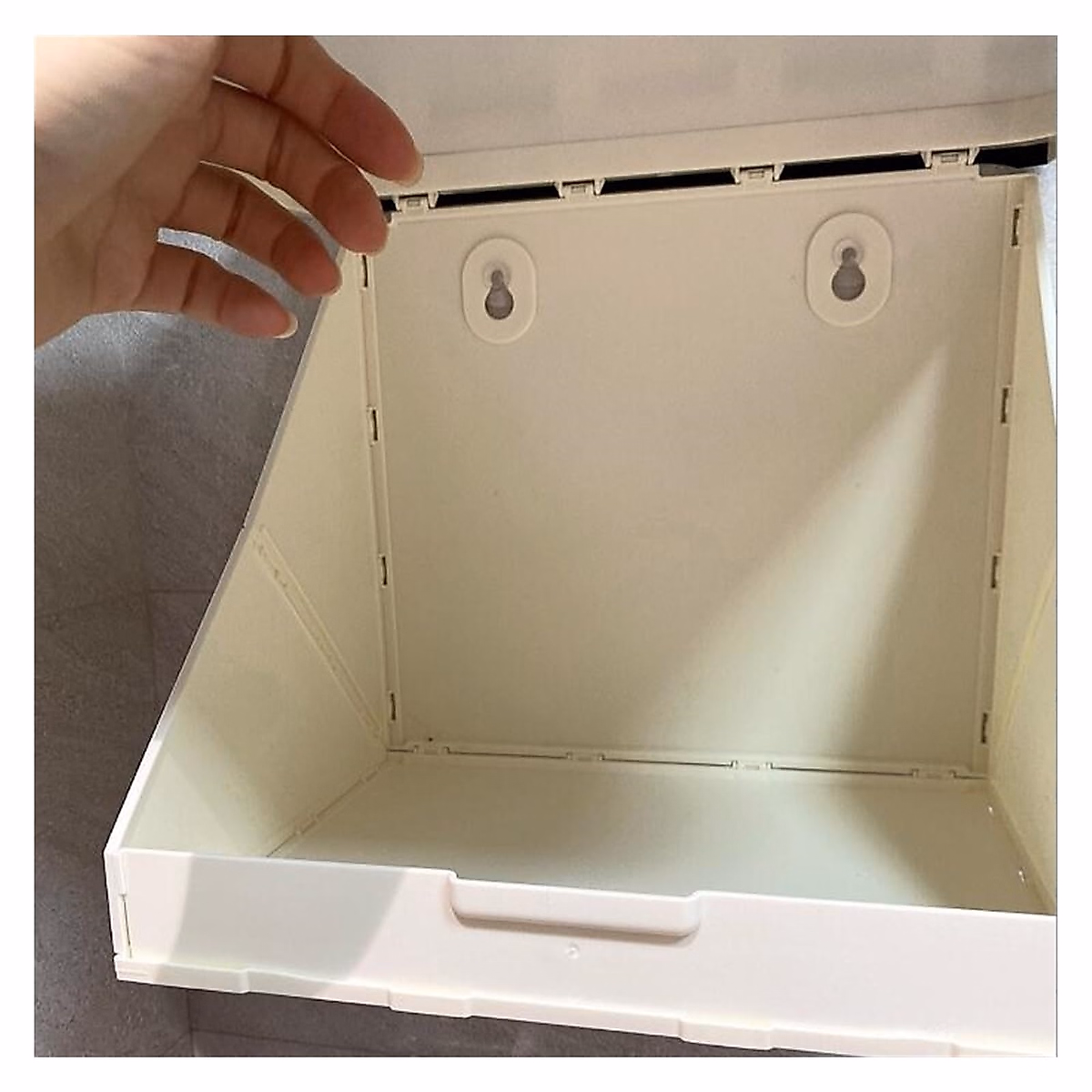 Mural storage cabinet，Bathroom Mural Clothes Folding Storage Box，Space Saving Plastic Waterproof Storage Box, Easy to Install(Maomaoxizao Shuijingkuan)