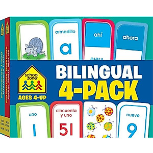 School Zone Bilingual Spanish/English Flash Card Set: Tarjetas de Índice Bilingües Español/Inglés, Alphabet, Sight Words,: Numbers 1-100, Colors & ... Immersion (Spanish) (Spanish Edition)