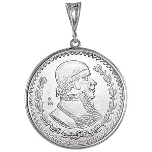 Sterling Silver Mexican 1 Peso Bezel 34 mm Coins Prong Back Round Edge Coin NOT Included