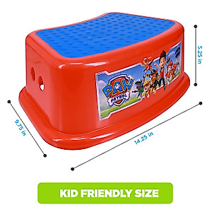 Nickelodeon Paw Patrol Bathroom Step Stool for Kids Using The Toilet and Sink - Kids, Potty Training, Non-Slip, Bathroom, Kitchen, Lightweight