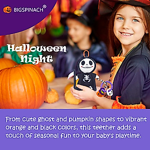 Pumpkin Teether Toy Baby Halloween Teething Ring Nightmare Before Christmas Grim Reaper Plush Stuffed Teething Toy Gothic