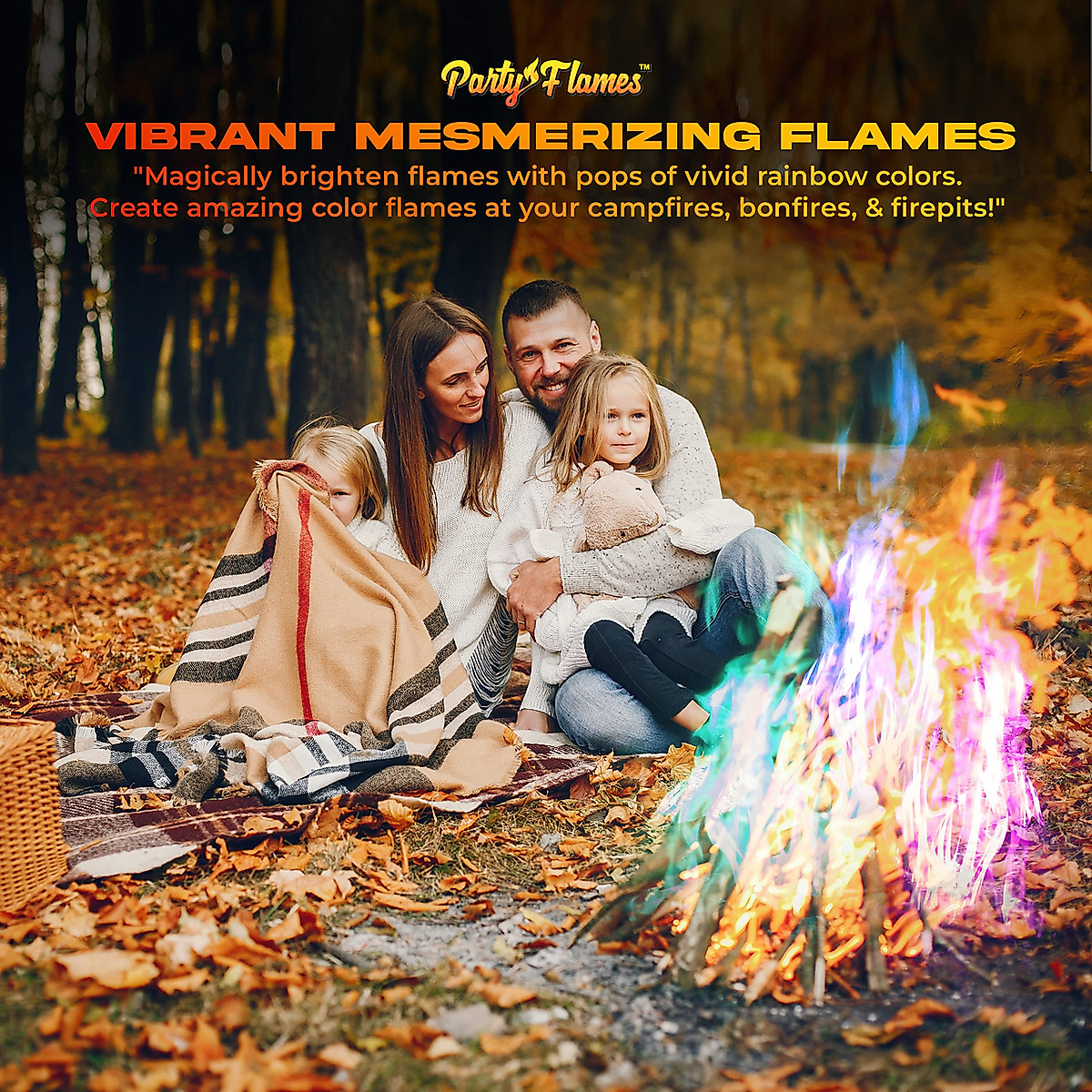 Fire Color Changing Packets Fire Pit (25 Pack) - Perfect for Any Campfire, Bonfire & Outdoor Fireplaces - Perfect Magic Cosmic Mystical Campfire Accessories - Camping Games