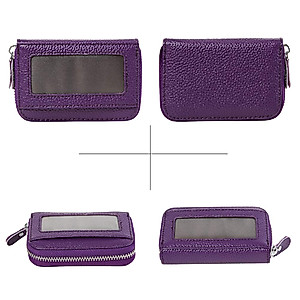 Women's RFID Blocking 12 Slots Credit Card Holder Leather Accordion Wallet,purple