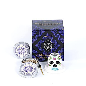 TMKEFFC Cocktail SmokeTop Kit in Colorful Skull Design, Smoker Top with Wood Chips, Smoked Drinks Wine Whiskey Bourbon Old Fashioned Smoking Tools