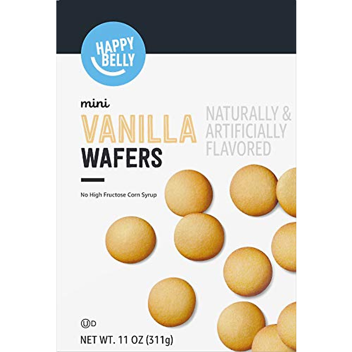Amazon Brand - Happy Belly Mini Vanilla Wafers, 11 ounce (Pack of 1)