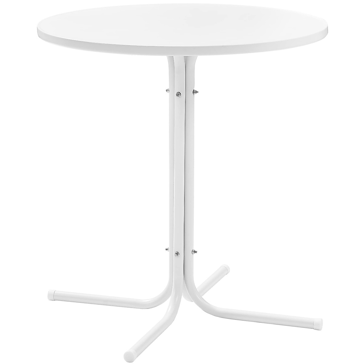 Crosley Furniture Griffith 3-Piece Outdoor Bistro Set, Retro Metal Patio Table and Chairs for Dining, Porch, Sky Blue Gloss and White Satin