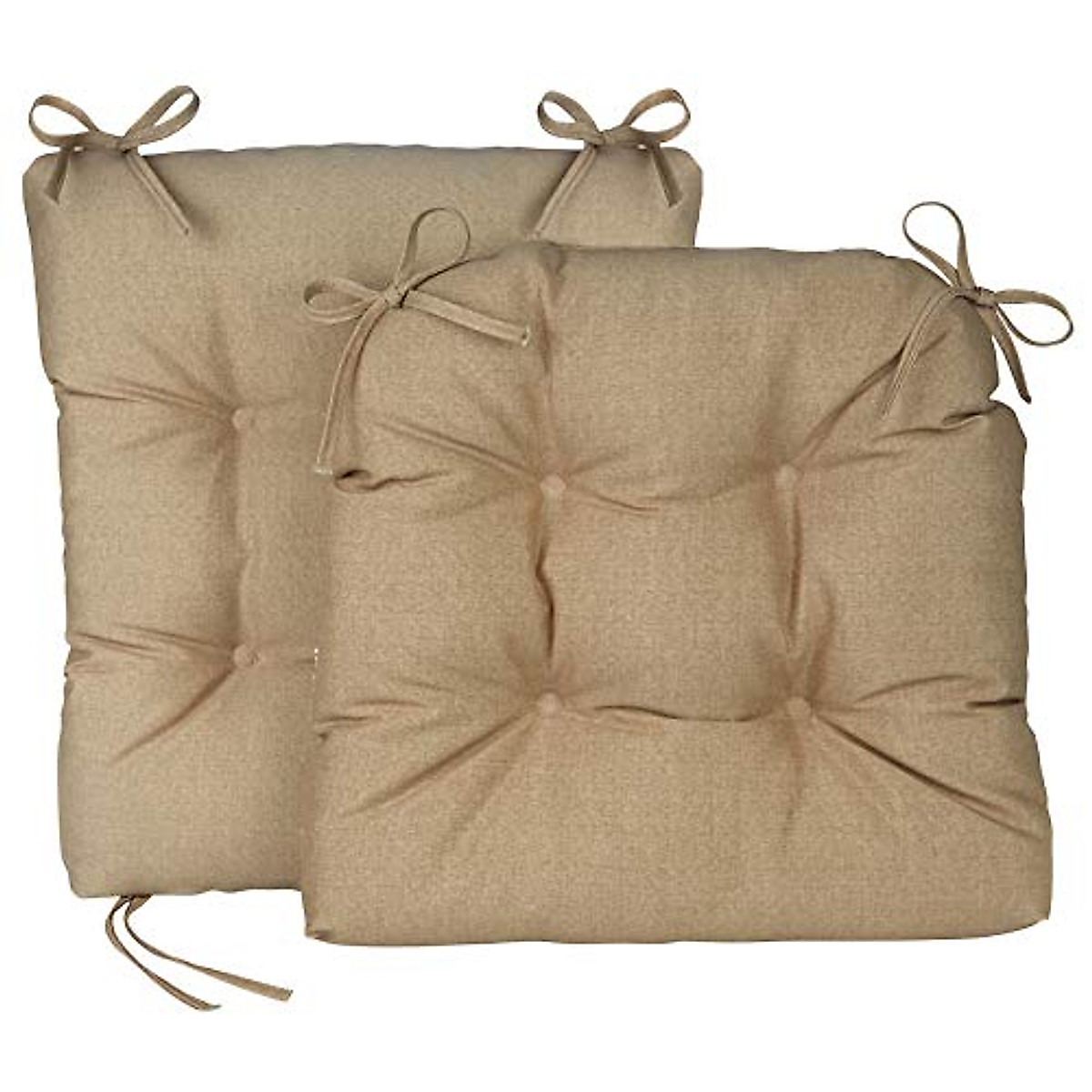 Klear Vu Solarium Cushion, Indoor and Outdoor Rocking Chair Pad for Patio, Living or Nursery Room, 2 Piece Set, Seat 19"x19" and Seatback 21"x18", 02 Husk Birch