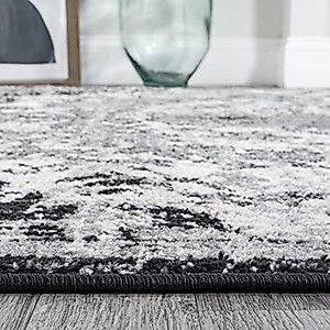 JONATHAN Y BMF112A-5 Anaise Ornate Boho Medallion Indoor Area-Rug Bohemian Floral Easy-Cleaning High Traffic Bedroom Kitchen Living Room Non Shedding, 5 X 8, Gray/Black/Cream