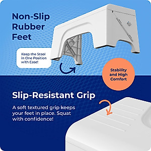 Squatty Potty Fold N Stow Compact Foldable Toilet Stool, White, 7", 1 lb