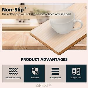 FEXIA Shelf Liner for Kitchen Cabinets, 12 Inch x 25 FT, Non Adhesive Drawer Liner, Refrigerator Liners, Washable Oil-Proof Fridge Pads Shelves Drawer, Cabinet Mat for Shelves (Clear)