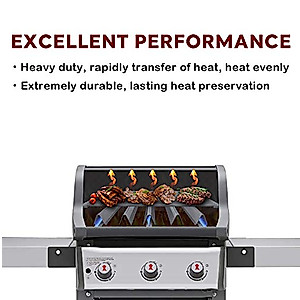 Uniflasy 7524 Cooking Grates for Weber Genesis E and S 300 Series, (19.5 x 12.9 x 0.5) Genesis E310 E320 E330 S310 S320 S330 Gas Grill, Genesis Grill Parts Replacement Cast Iron Grill Grates, 7528