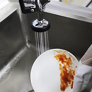 MaxSen Commerical Faucet with Sprayer Deck Mount 40" Height Brass Commercial Sink Faucet for Dishwashing Pre Rinse Faucet with Spray Valve Restaurant Faucet with Flexible Stainless Steel Hose