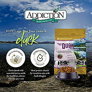 Addiction Grain-Free Duck Royale Entrée Dry Cat Food, Feline Beauty Formula Healthy Weight, Skin and Coat Health, Crafted in New Zealand - 4 lb