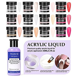 Acrylic Nail Art Kit-Nail Art Manicure Set Acrylic Powder Brush Glitter File French Tips U V Lamp Nail Art Decoration Tools Nail Drill kit for beginners with everything at home