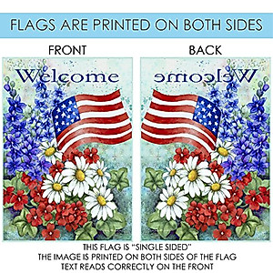 Toland Home Garden 112060 Patriotic Welcome Patriotic Flag 12x18 Inch Double Sided for Outdoor Flower House Yard Decoration