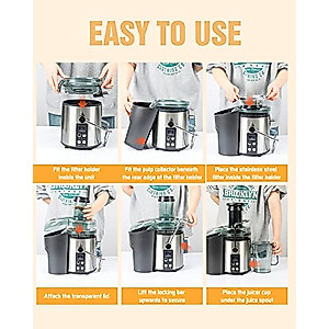 Centrifugal Juicer Machine - LCD Monitor 1100W Juice Maker Extractor, 5-Speed Juice Processor Fruit and Vegetable, 3" Feed Chute Stainless Steel Power Juicer, Easy Clean, BPA Free (Black)