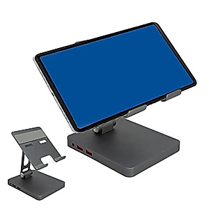 Asixxsix 10 in 1 USB C Hub, Portable Stand Hub with 100W PD Charging, 2 USB A 10Gbps, USB 3.1 Ports, 4K HDMI, 3.5mm Jack and 1000Mbps RJ45 Plug and Play USB C Docking Station for Tablet