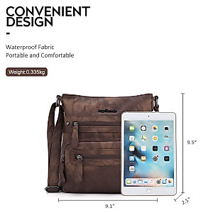 Angel Barcelo Crossover Purse and Handbags Crossbody Bags for Women,Ultra Soft Leather Neatpack Bag Shoulder Purses Brown