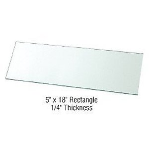 CRL 5" x 18" Rectangular 1/4" Clear Tempered Glass Shelf - 5 Per Pack - 14TGR518