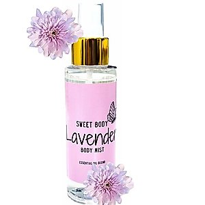 Sweet Body LAVENDER Soft & Fresh Women’s Body Mist, Fine Fragranced Body Perfume Misting Spray, Sensual light scent Fragrance, Hair & Body Spritz Essential Oils 4oz. (Lavender) Pack of 1