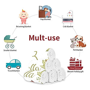 Leaves Mushroom Ladybird Personalized Monogramed Baby Shower Blanket for Baby Girl Boy, Custom Name Soft Warm Newborn Throw Blanket 30X40 in