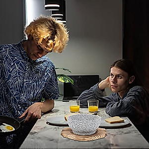 Korean Bibimbap Bowl Stone Bowl 1 Set Korean Cooking Bowl Sizzling Hot Pot with Wood Base Clay Pot for Cooking Hot Pot Dolsot Bibimbap and Soup Cookware Korean Pot