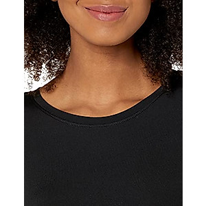 Amazon Essentials Women's Tech Stretch Short-Sleeve Crewneck T-Shirt (Available in Plus Size), Pack of 2, Black, Large