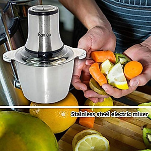Eznnon Home electric Small Blender Cooking machine Meat grinder Can handle velvet Stainless steel mixer 3.0L large capacity 800W power (Silver)