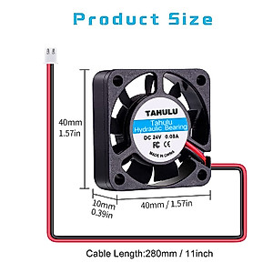 3D Printer Fan 24v 4010: 4pcs 3D Printer Cooling Fan 40mm Quiet 0.08A DC Mini Silent Brushless Fan 2 pin for 3D Printer, DVR and Other Small appliances Series Repair and Replacement