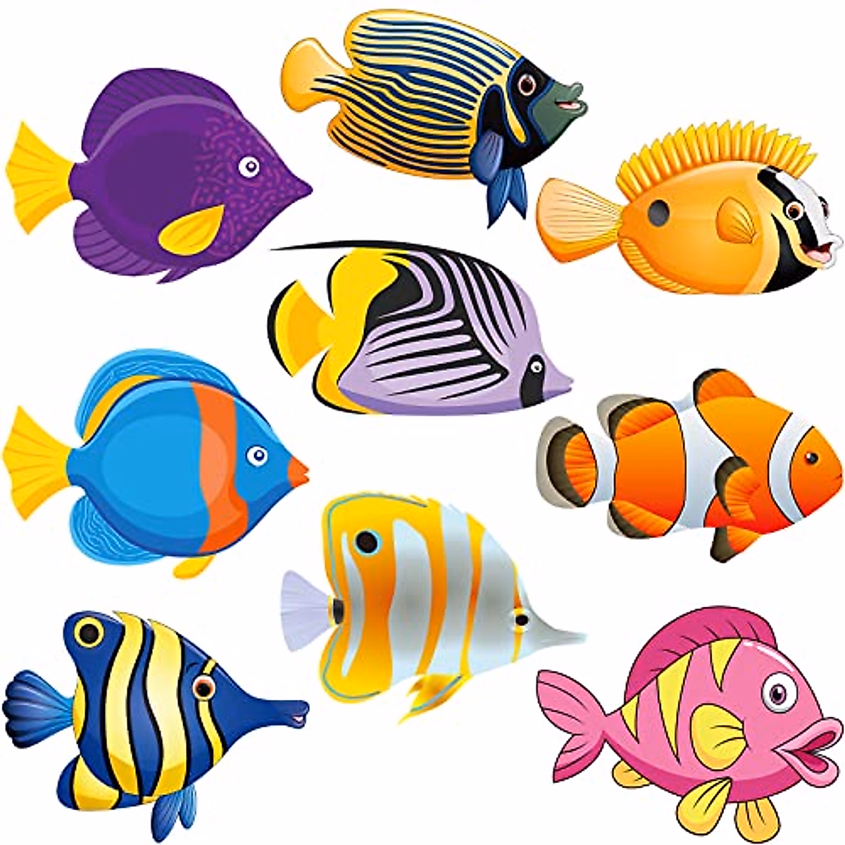 Colorful Ocean Fish Cutouts for Craft and Decor