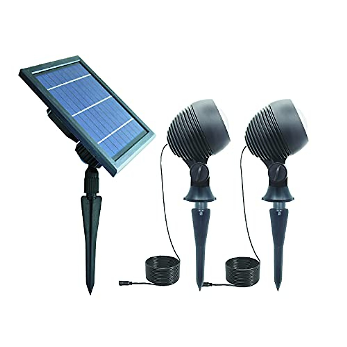 LANBITOU Solar Spotlights Outdoor,Waterproof Solar Landscape Spot Lighting for Flag Yard Wall Garden Pathway Trees Patio - White