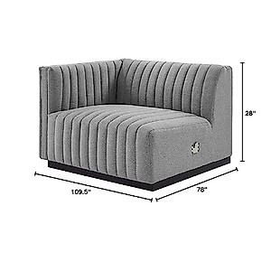 Modway Conjure Sectional, Black Light Gray