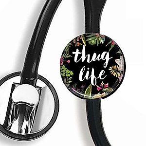 CHNLML Stethoscope Name Tag Nurse Doctor Stethoscope ID Tag Customized Steth ID Tag (Thug Life)