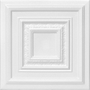 A La Maison Ceilings R31 Chestnut Grove Foam Glue-up Ceiling Tile (128 sq. ft./Case), Pack of 48, Plain White
