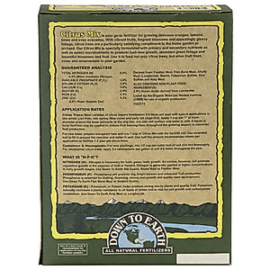 Down to Earth All Natural Fertilizers Organic Citrus Mix 6-3-3, 5 lb Box Fertilizer for Lemons, Limes, Oranges Citrus Trees
