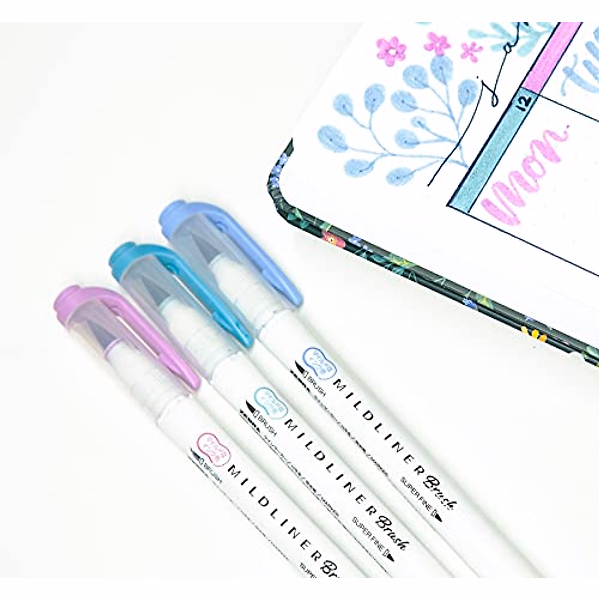 Zebra Pen Journaling and Lettering Set, Includes 6 Highlighters, 6 Brush Pens, and 6 Sarasa Clip Retractable Gel Pens, Pastel Ink Colors, 18-Pack, Multicolor (76018)