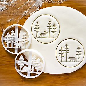 Set of 2 Forest Animal cookie cutters (Designs: Moose and Bear), 2 pieces - Bakerlogy