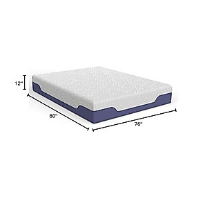 Vibe Supreme Cooling Hybrid Mattress, Innerspring and Gel Memory Foam Mattress, Fiberglass Free, 12-Inch Bed in a Box, King