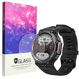 Lamshaw Compatible for Amazfit T-Rex 2 Screen Protector, [3 Pack] 9H Tempered Glass Screen Protector Film Compatible for Amazfit T-Rex 2 Smart Watch/Amazfit T-Rex Ultra Smart Watch (3 pack)