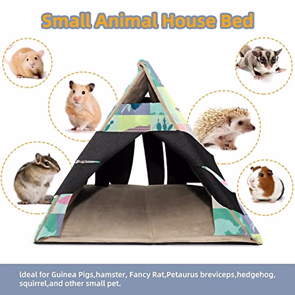 Y-DSIWX Guinea Pig Hideout Cozy Hamster House Cave for Bunny Chinchilla Hedgehog Small Animal Checkerboard Animals